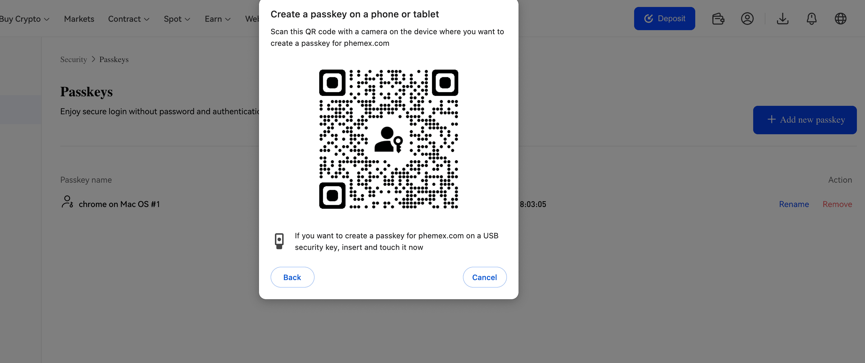 How Do I Create Passkeys?(Web) - Phemex