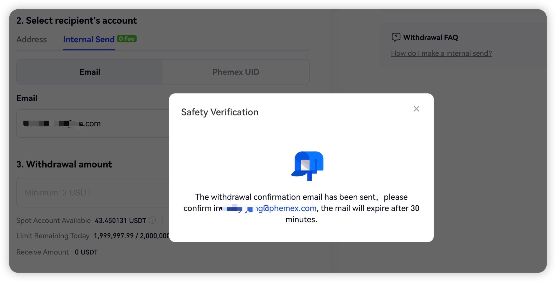 How Do I Make An Internal Send? (Web) - Phemex