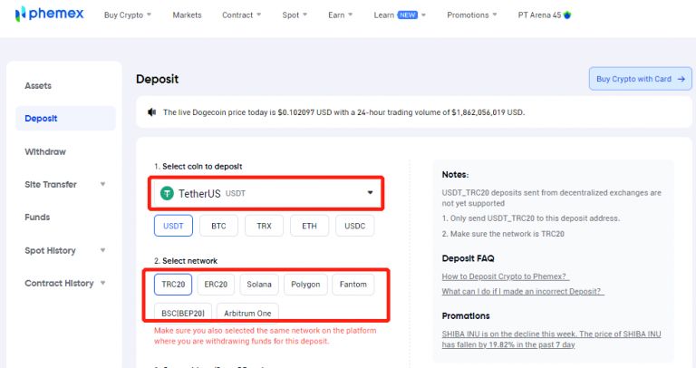 How Do I Make a Deposit (Web)? - Phemex