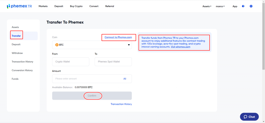How To Withdraw with Phemex TR (Web & APP) - Phemex