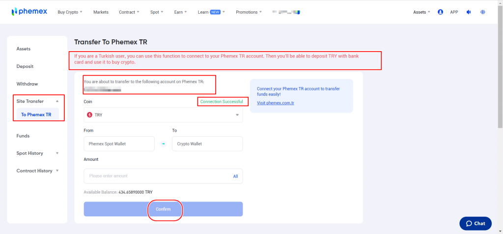 How To Withdraw with Phemex TR (Web & APP) - Phemex